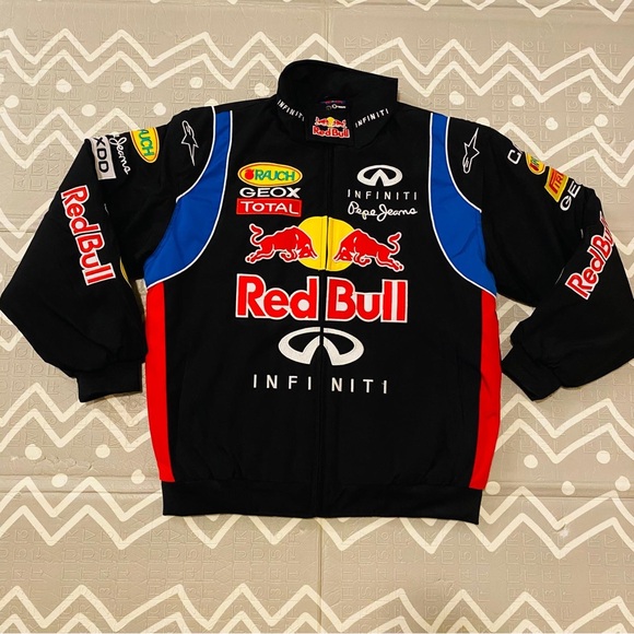 Jackets & Coats | Vintage Retro Red Bull Black Color Racing F1 Nascar ...
